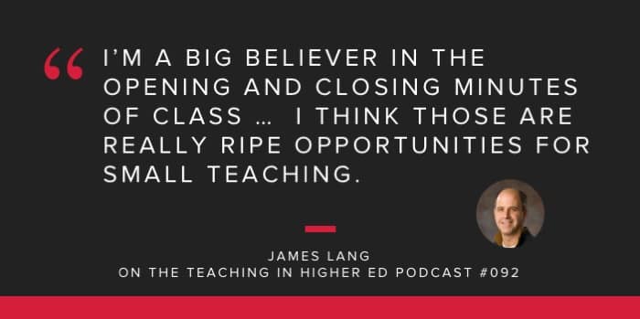 Small Teaching – Teaching in Higher Ed