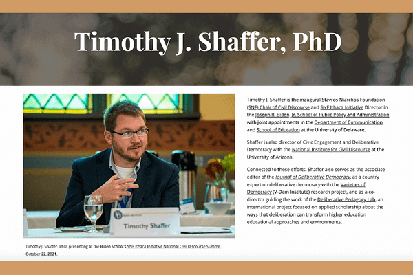 Deliberative Pedagogy, with Timothy J. Shaffer – Teaching in Higher Ed